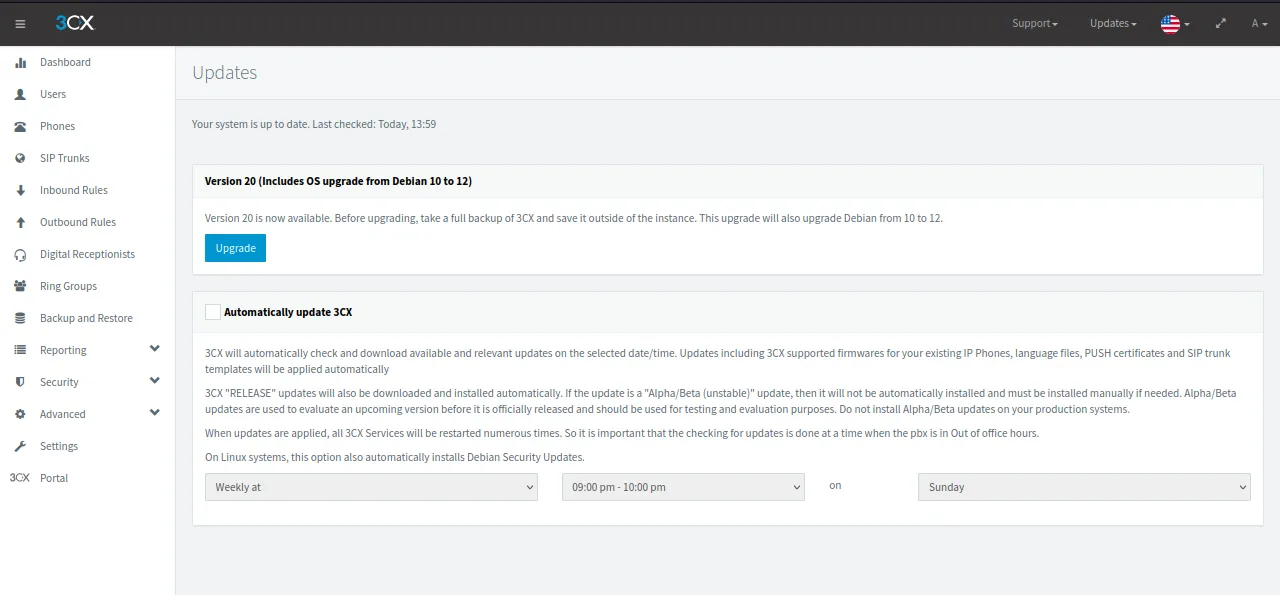 3CX | Version 18 to Version 20 Update | Tutorial | Voxtelesys